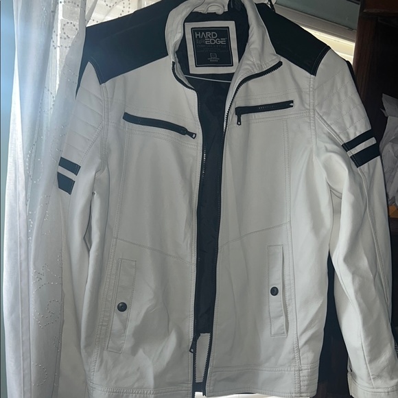 HARD EDGE | Jackets & Coats | White And Black Bomber Jacket With ...